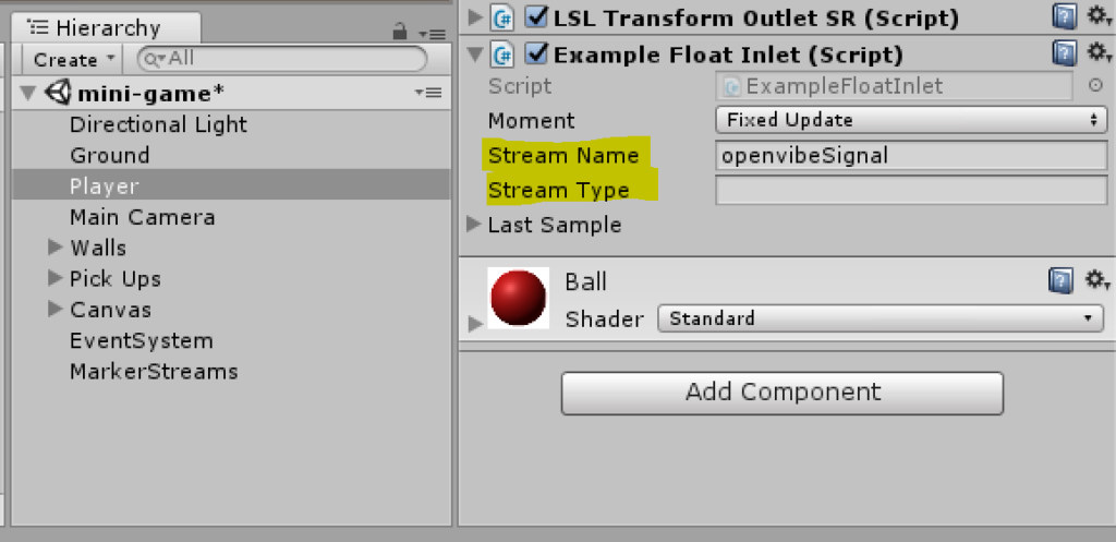 Receive streams in Unity (e.g. from openvibe) – Jelena Mladenovic